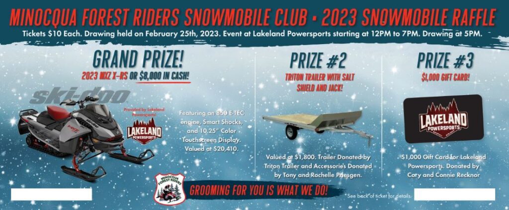 Annual Snowmobile Raffle at Lakeland Powersports – Saturday, 02-25-2023 ...